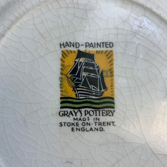 Stokes on Trent England | Kitchen | Grays Pottery Hand Painted Saucer ...